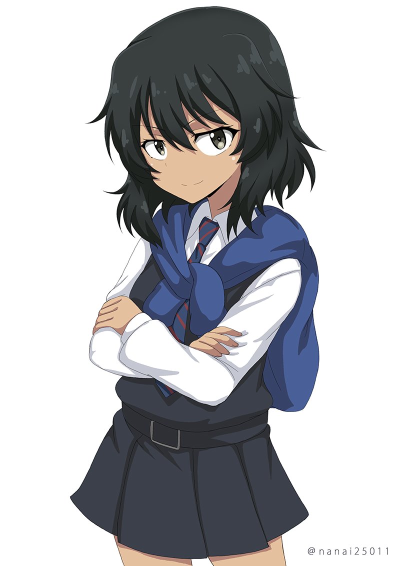 Safebooru - 1girl andou (girls und panzer) bangs bc freedom school uniform black hair black ...