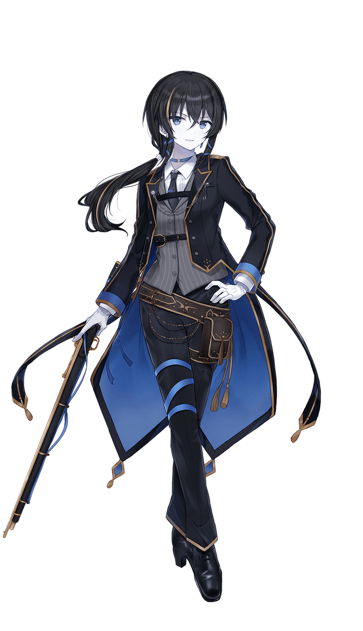 Safebooru - 1girl black footwear black hair black jacket black neckwear black pants butler ...