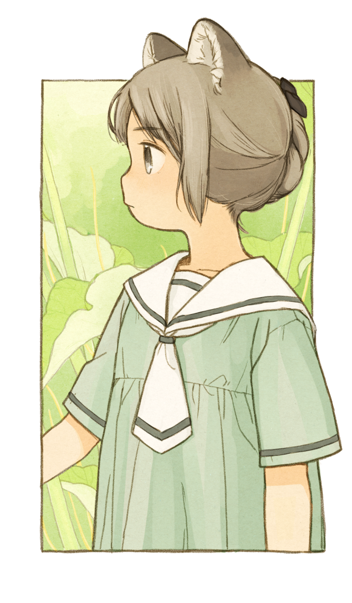 Safebooru - 1girl akai sashimi animal ears arm at side braid cat ears cat girl closed mouth ...