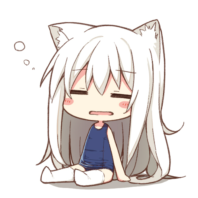 Safebooru - 1girl = = animal ears ayanepuna bangs bare arms bare shoulders blue swimsuit blush ...