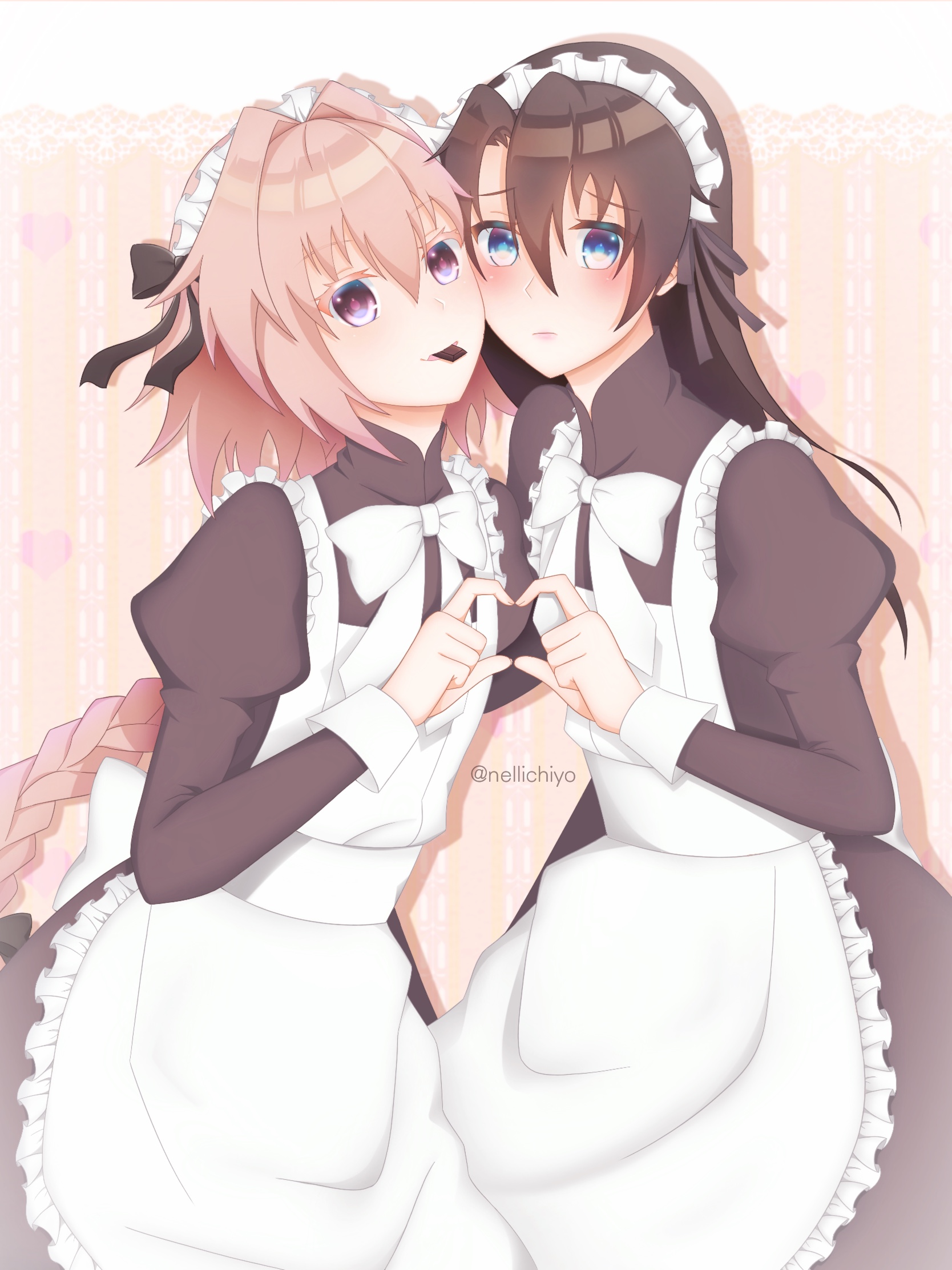 Safebooru - 2boys alternate costume alternate hair length alternate hairstyle apron astolfo ...