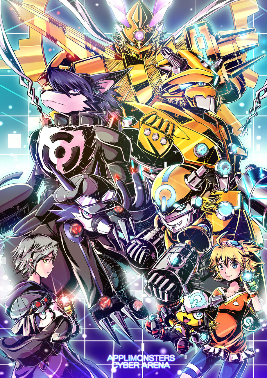 Safebooru - 1boy 1girl appli drive appmon armor bandai beret bootmon ...