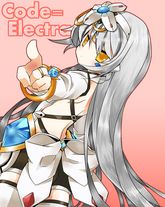 Safebooru - 1girl bare back code: electra (elsword) elsword eve (elsword) facial mark hair ...