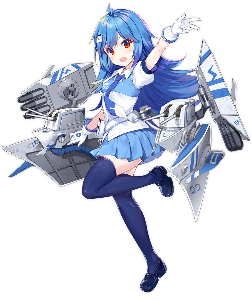 Safebooru - 1girl ahoge azur lane bili girl 22 bilibili douga black legwear blue hair blue ...
