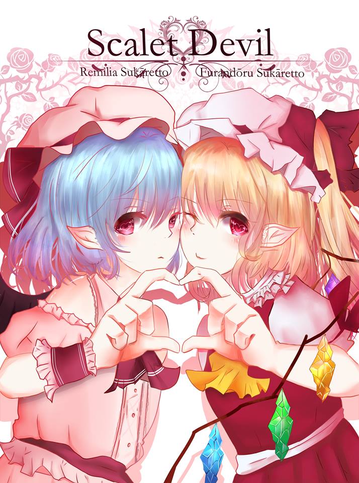 Safebooru - 2girls aphros bat wings blonde hair blue hair blush bow character name cheek-to ...
