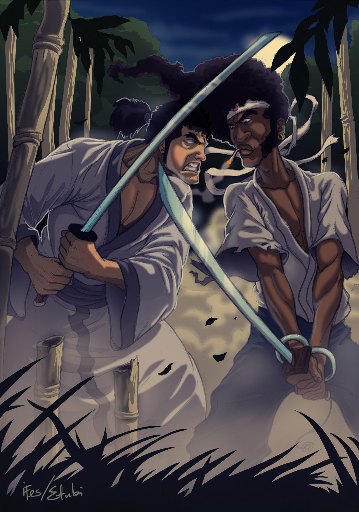 Safebooru - 2001 2007 2boys afro afro samurai afro samurai (character ...