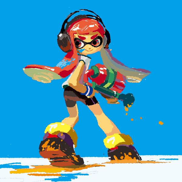 Safebooru - bangs bike shorts black shorts blue armband blue background ...