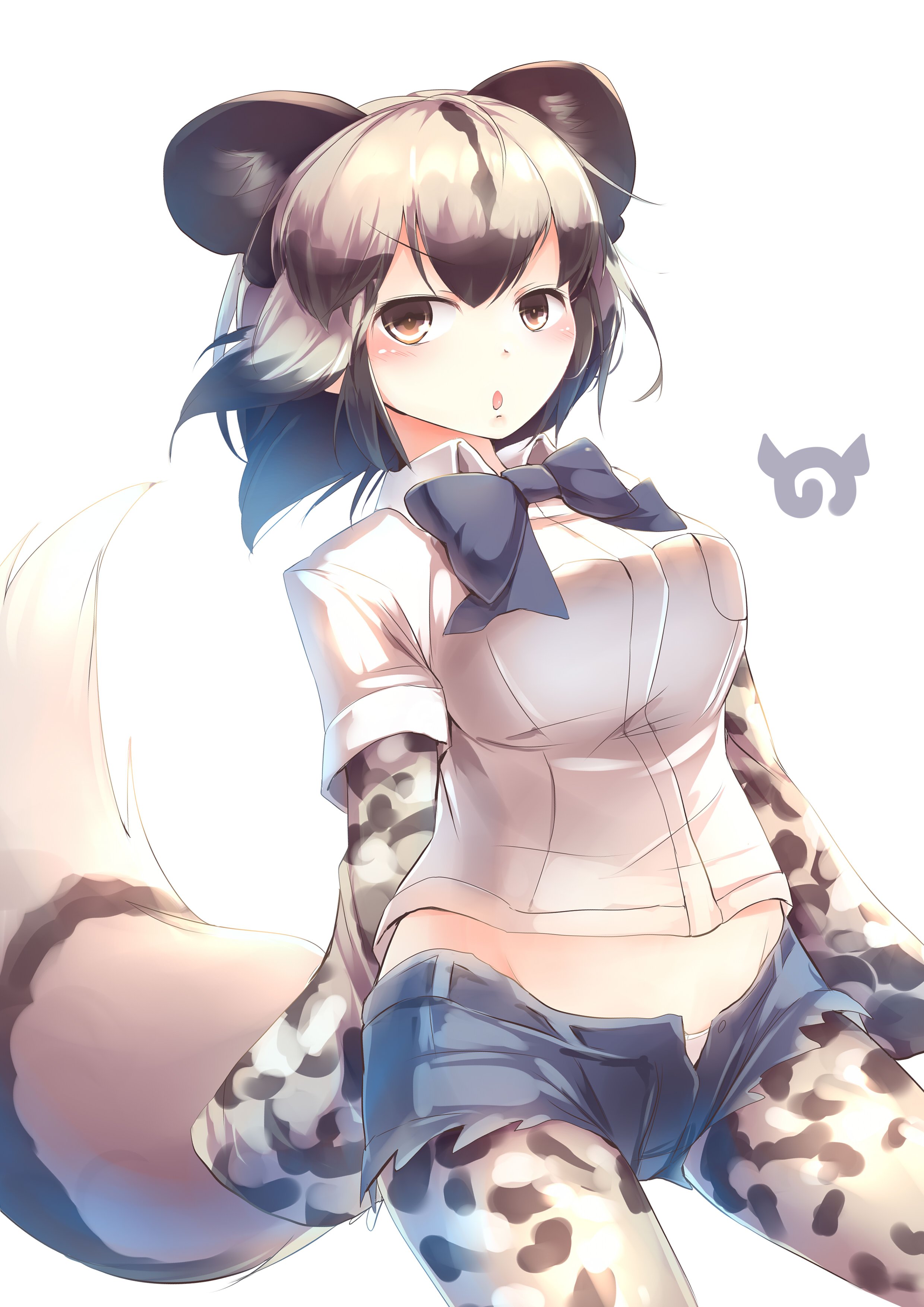 Safebooru - 1girl :o absurdres african wild dog (kemono friends) african wild dog print animal ...