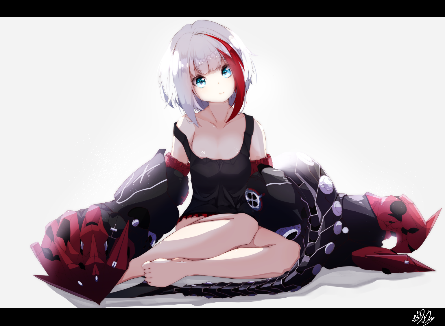 Safebooru - 1girl admiral graf spee (azur lane) azur lane bangs barefoot black dress blue eyes ...