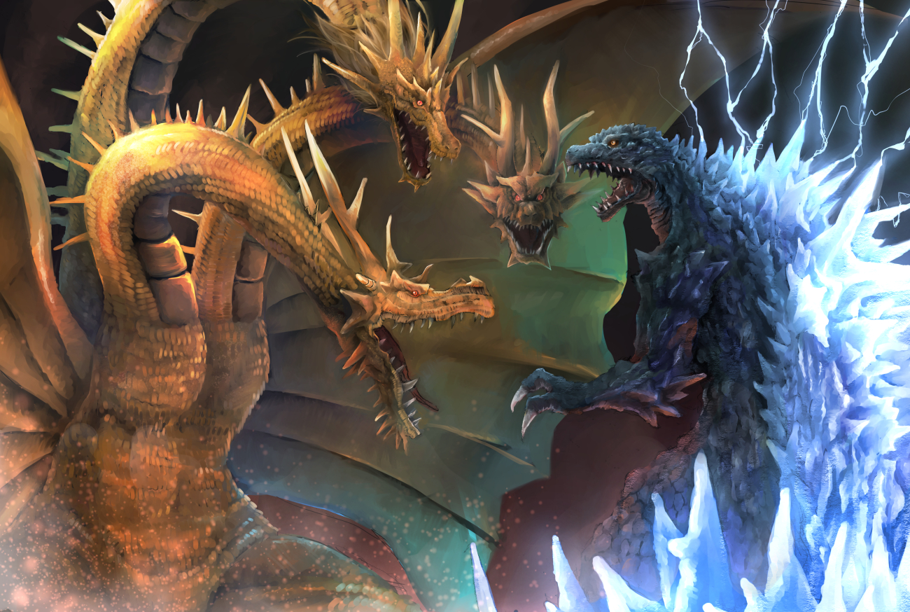 Safebooru - battle claws commentary dragon glowing godzilla godzilla ...