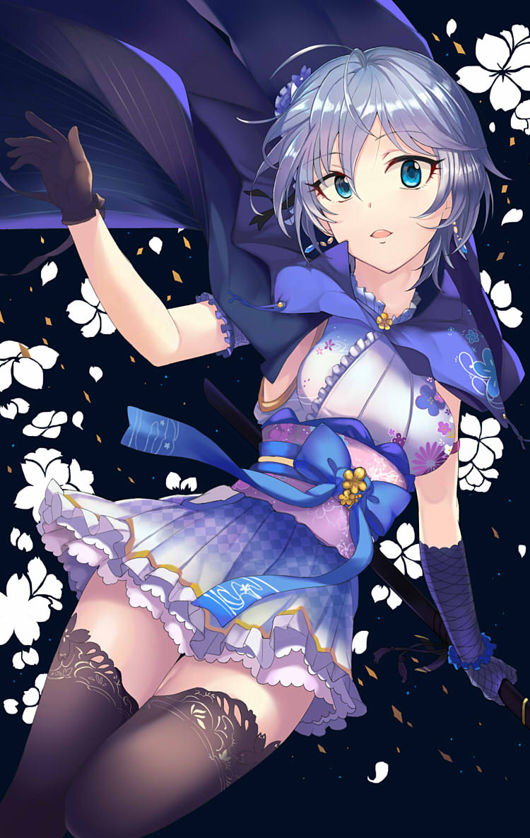 Safebooru - 1girl anastasia (idolmaster) ashita (2010) asymmetrical gloves bangs black ...