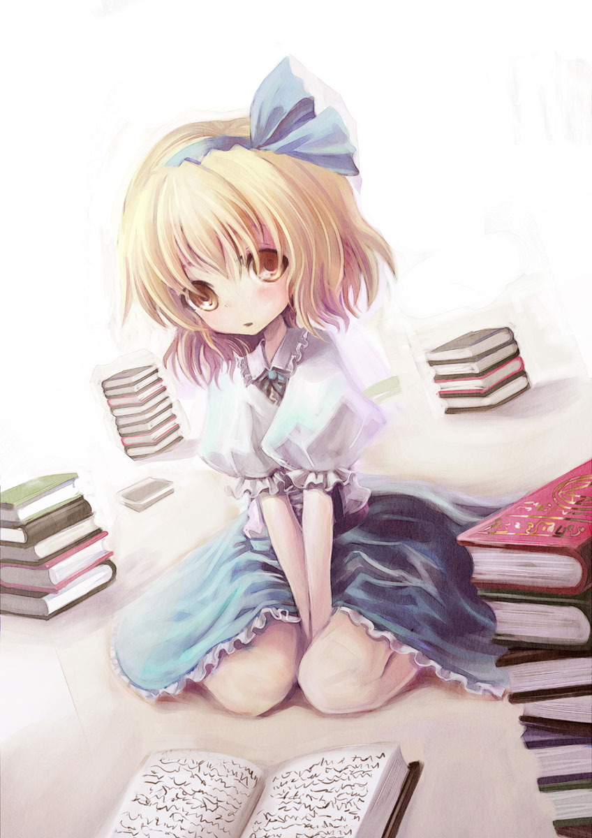 Safebooru - alice margatroid alice margatroid (pc-98) blonde hair book highres hyuuga azuri ...