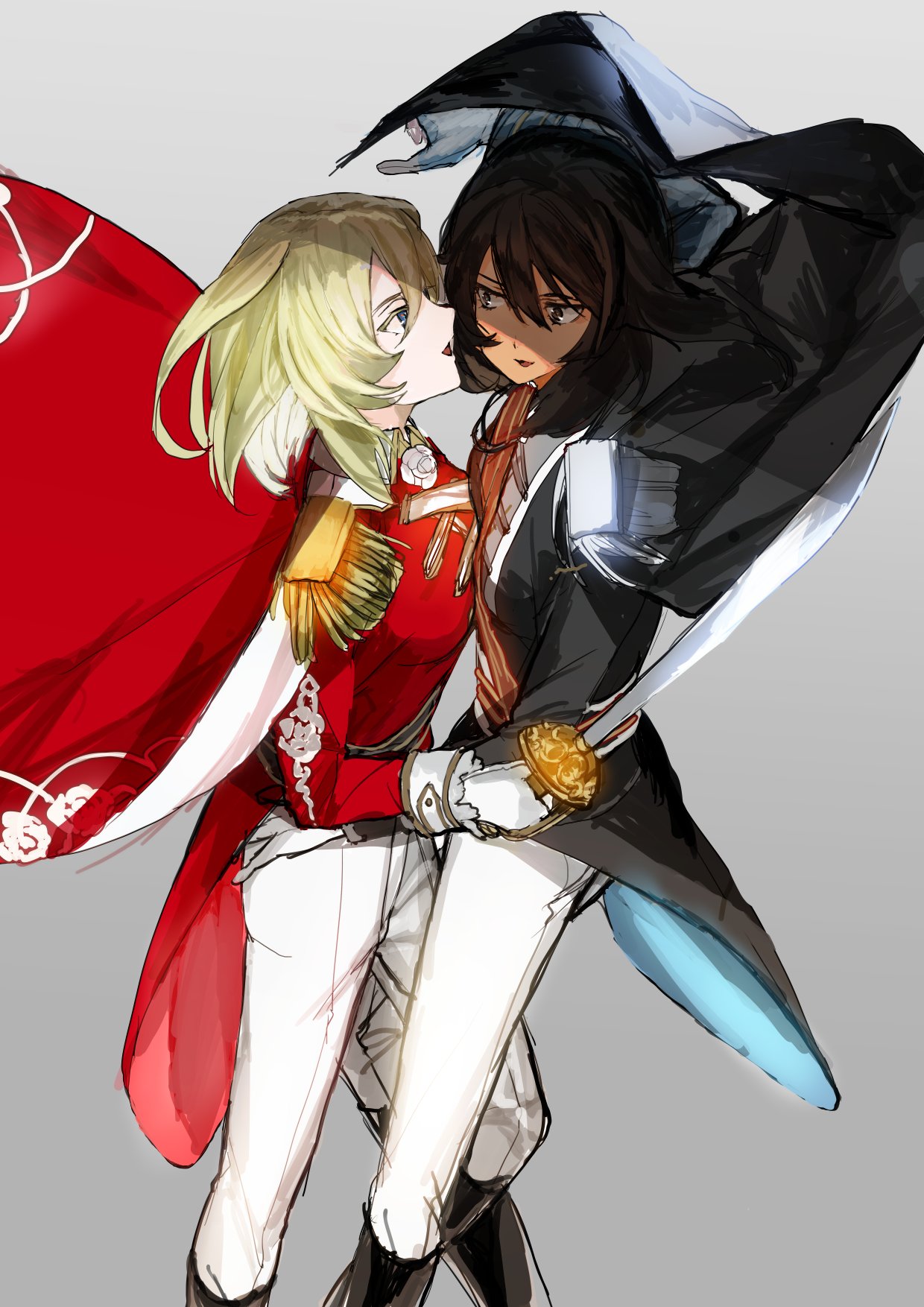 Safebooru - 2girls andou (girls und panzer) andre grandier andre ...