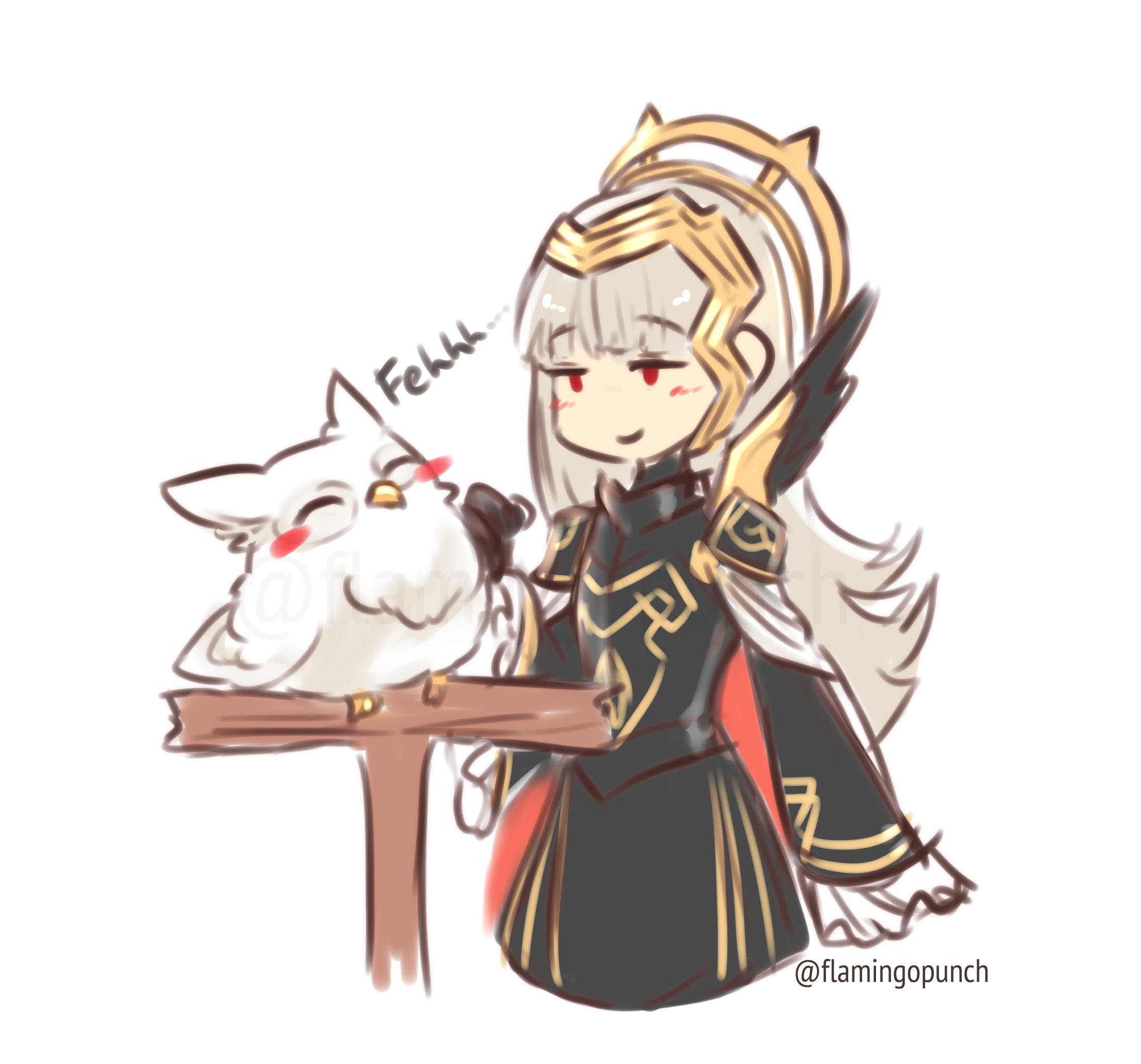 Safebooru - 1girl armor bird black armor blush stickers closed mouth ...