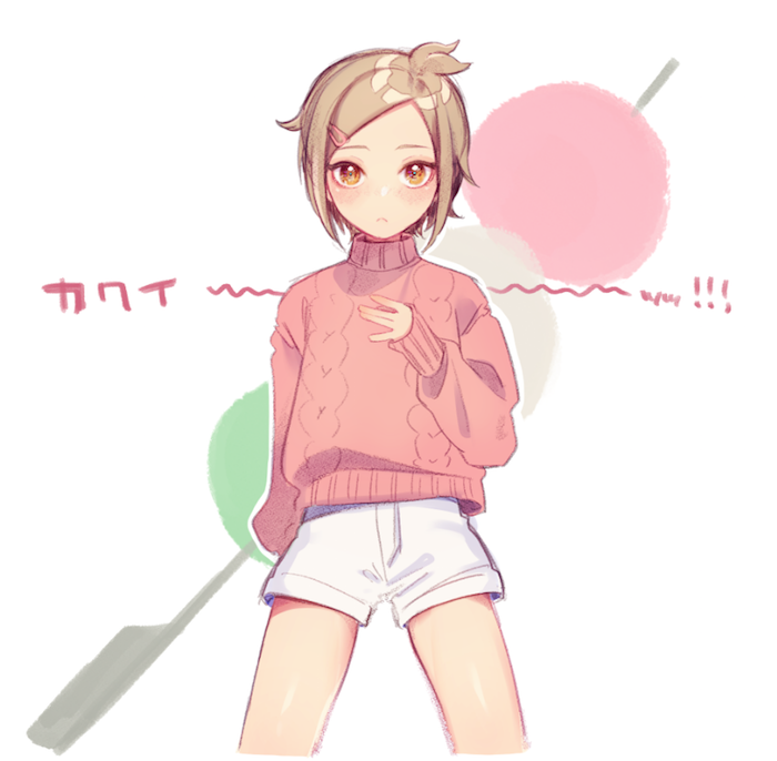 Safebooru 1girl Aran Sweater Bangs Blush Brown Eyes Closed Mouth 3924