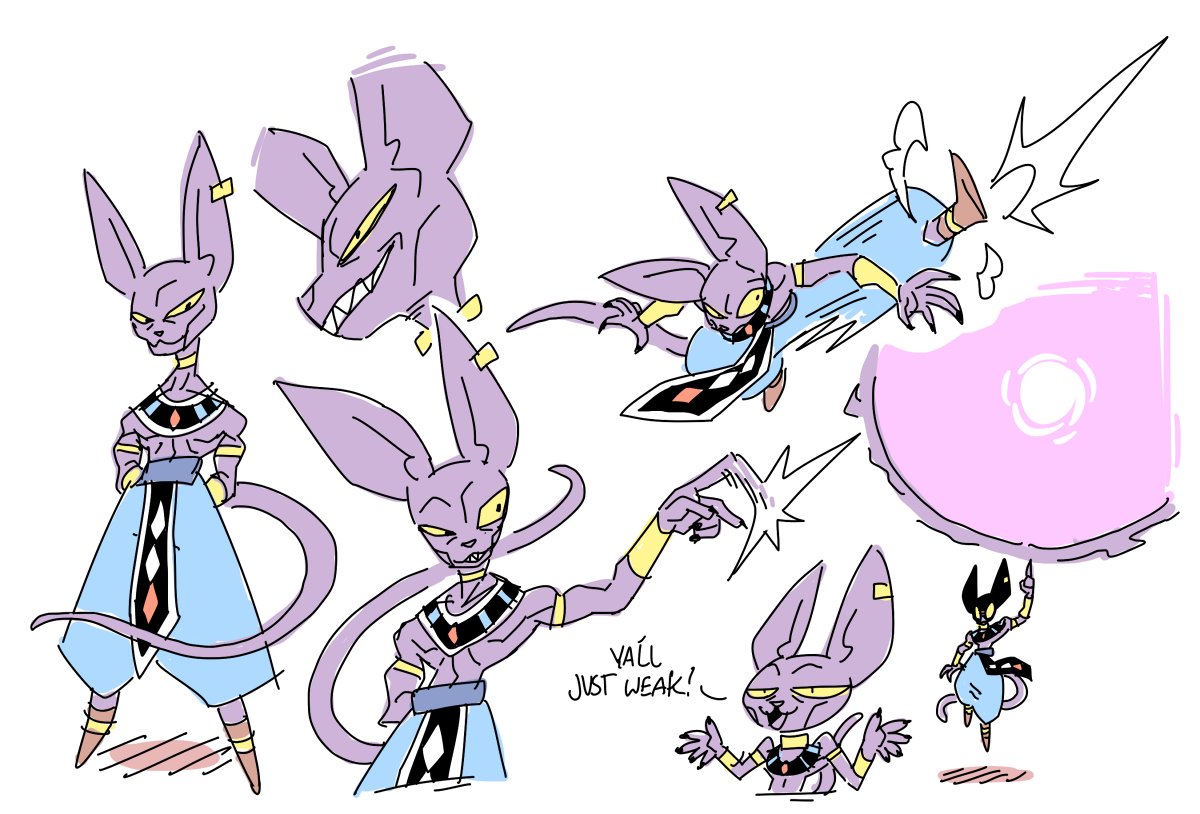 Safebooru - 1boy angry annoyed arms behind back beerus black eyes claws ...
