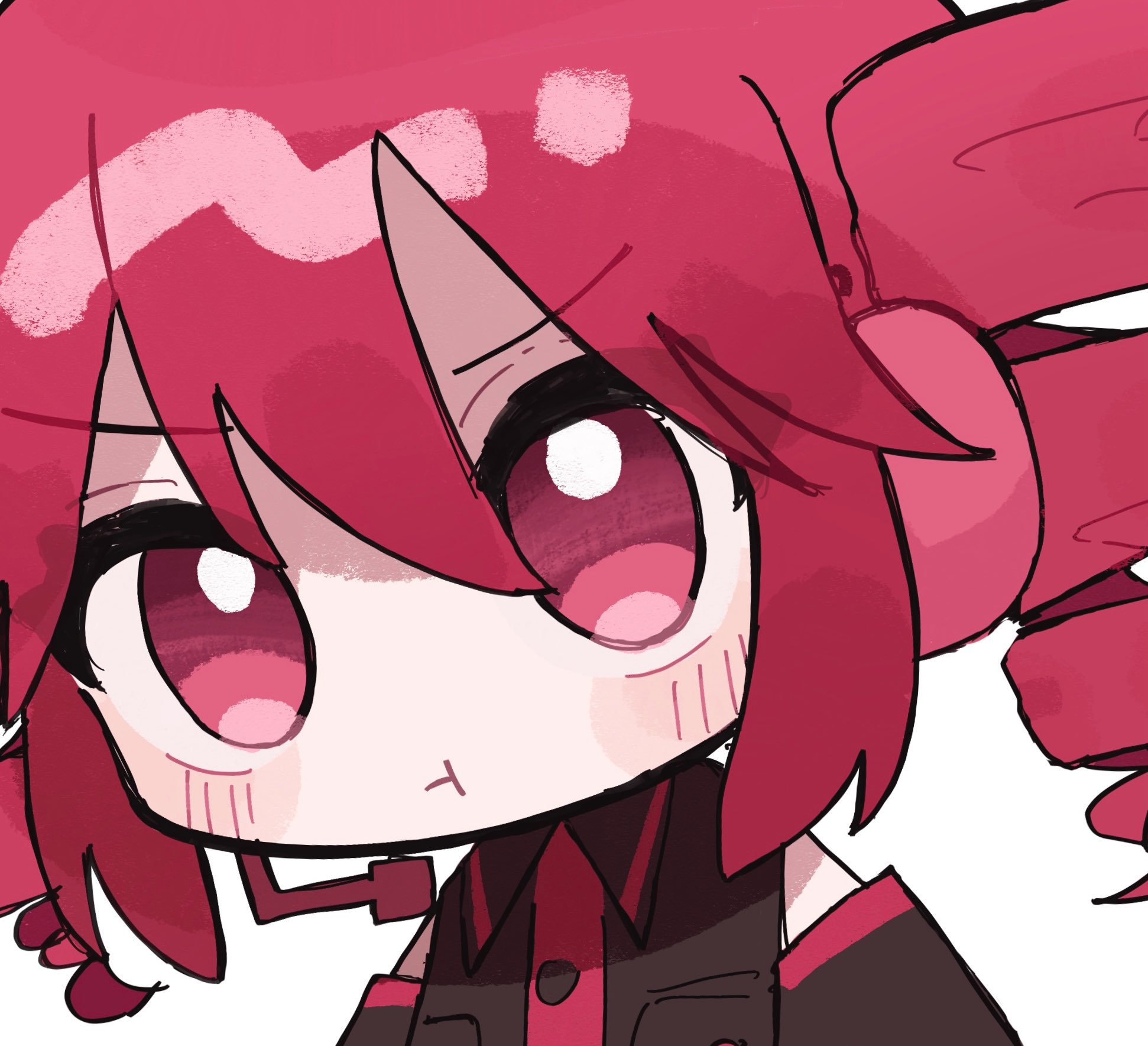 Safebooru - 1girl :t black shirt black sleeves blush chibi chibi only ...