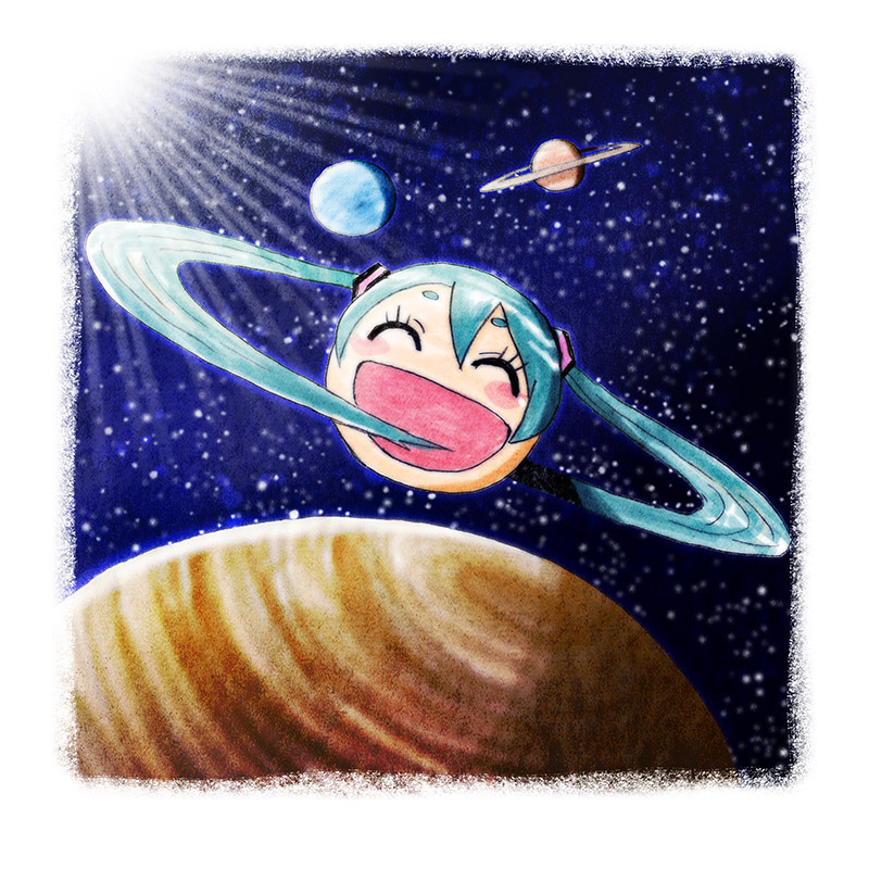 Safebooru - ^ ^ aqua hair blush stickers border closed eyes eyelashes hatsune miku headset long ...