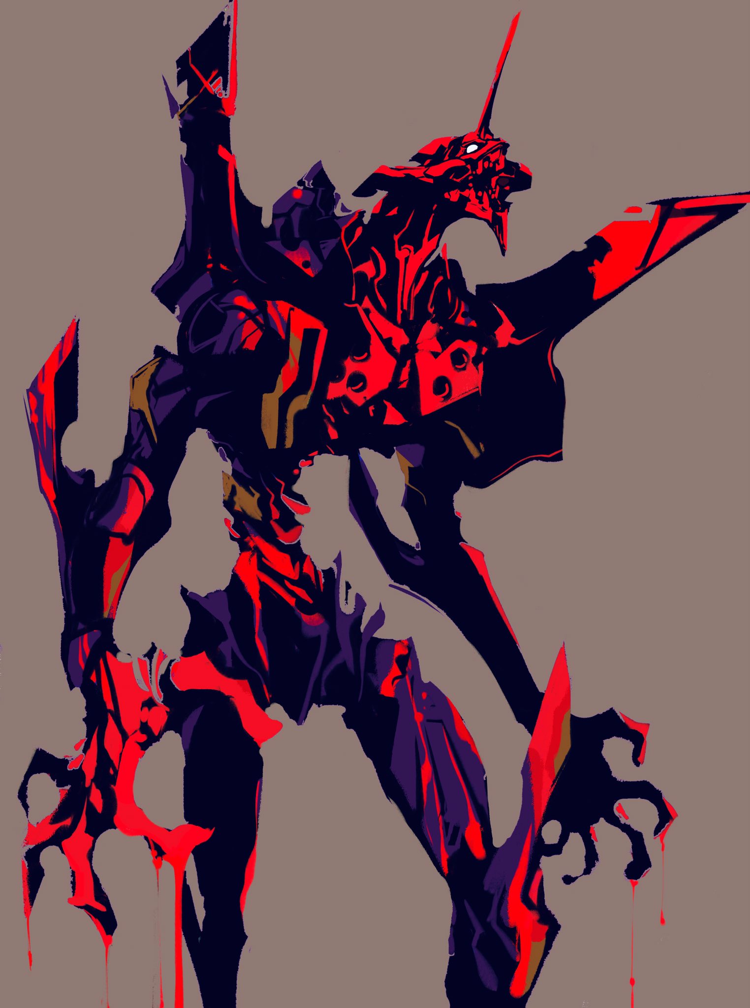 Safebooru - armor blood bloody hands dripping eva 01 highres mecha ...