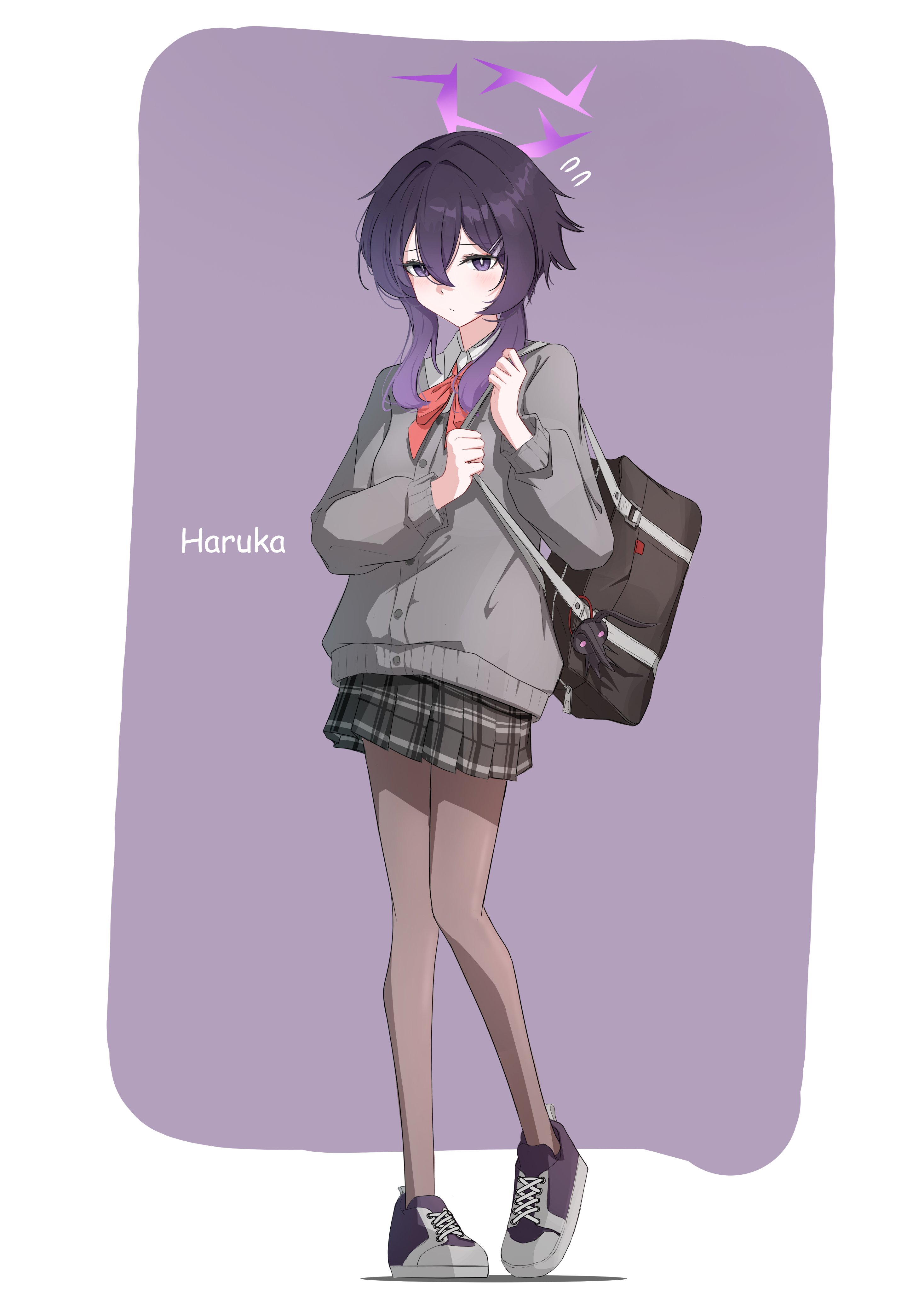 Safebooru - 1girl absurdres alternate costume bag bag charm black bag blue archive blush bow ...