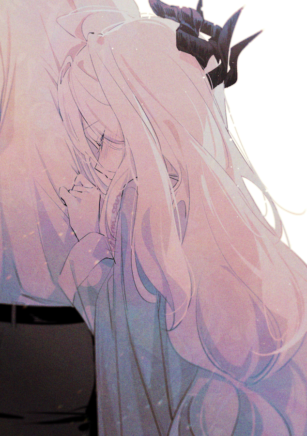 Safebooru - 1boy 1girl belt black belt blue archive closed eyes demon horns embarrassed grey ...