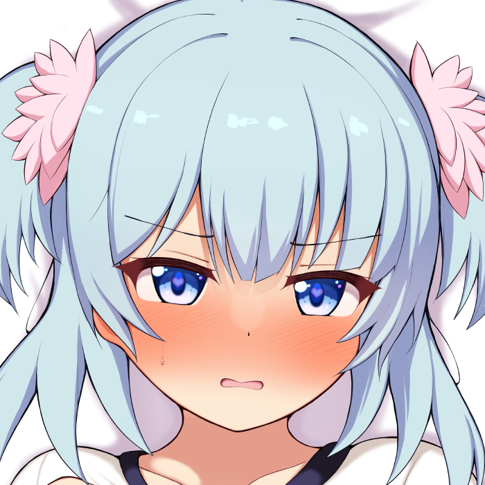 Safebooru - 1girl blue eyes blue hair blush close-up collarbone ...