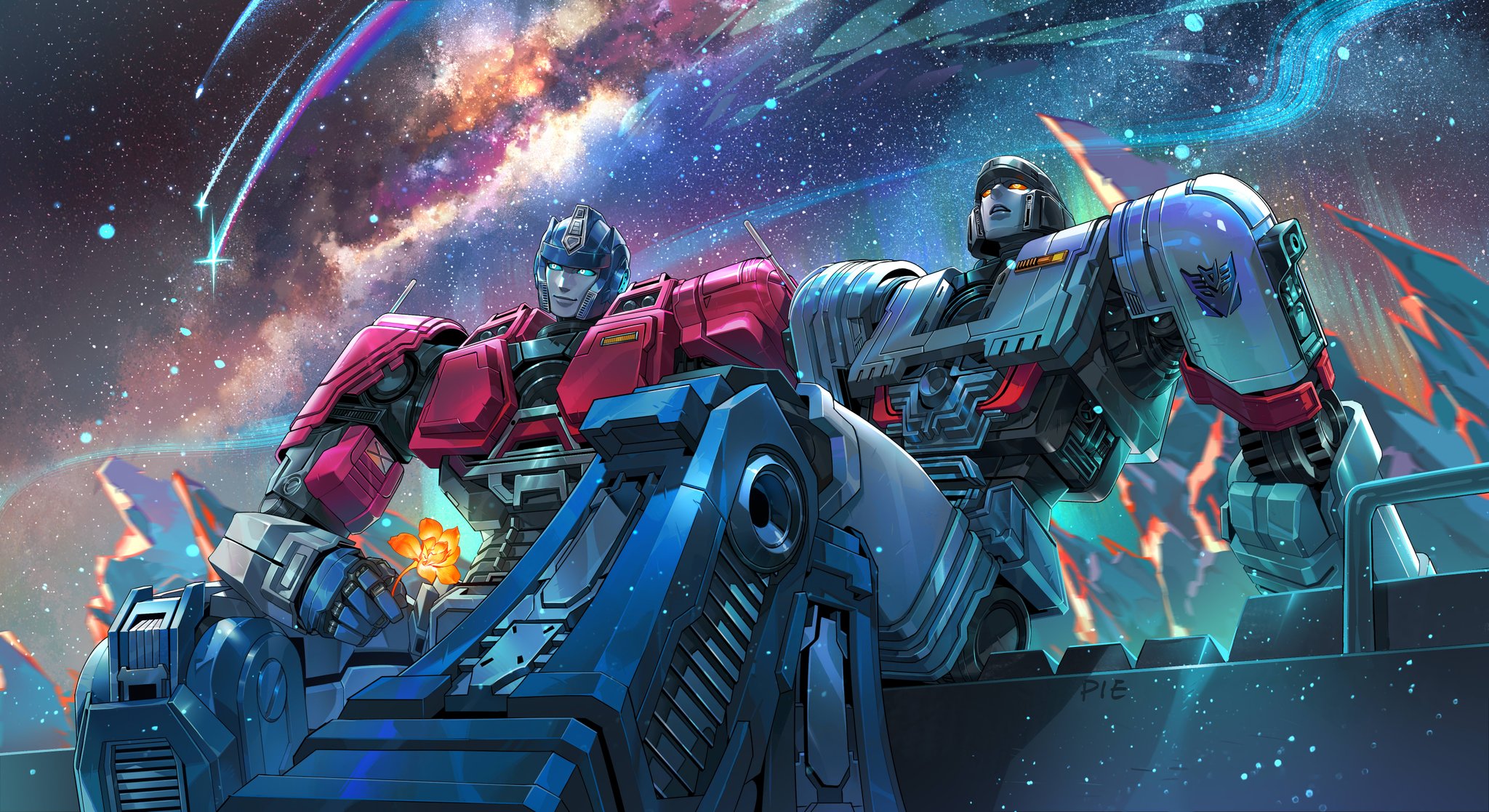 Safebooru - 2boys blue eyes d-16 (transformers one) decepticon flower ...