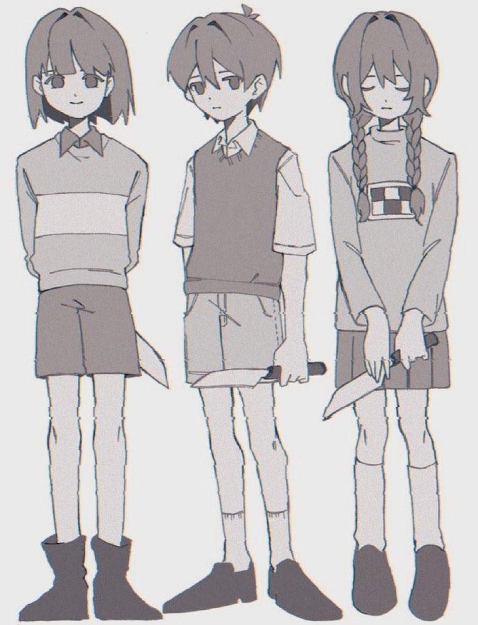 Safebooru - 1boy 1girl 1other boots braid chara (undertale) closed ...