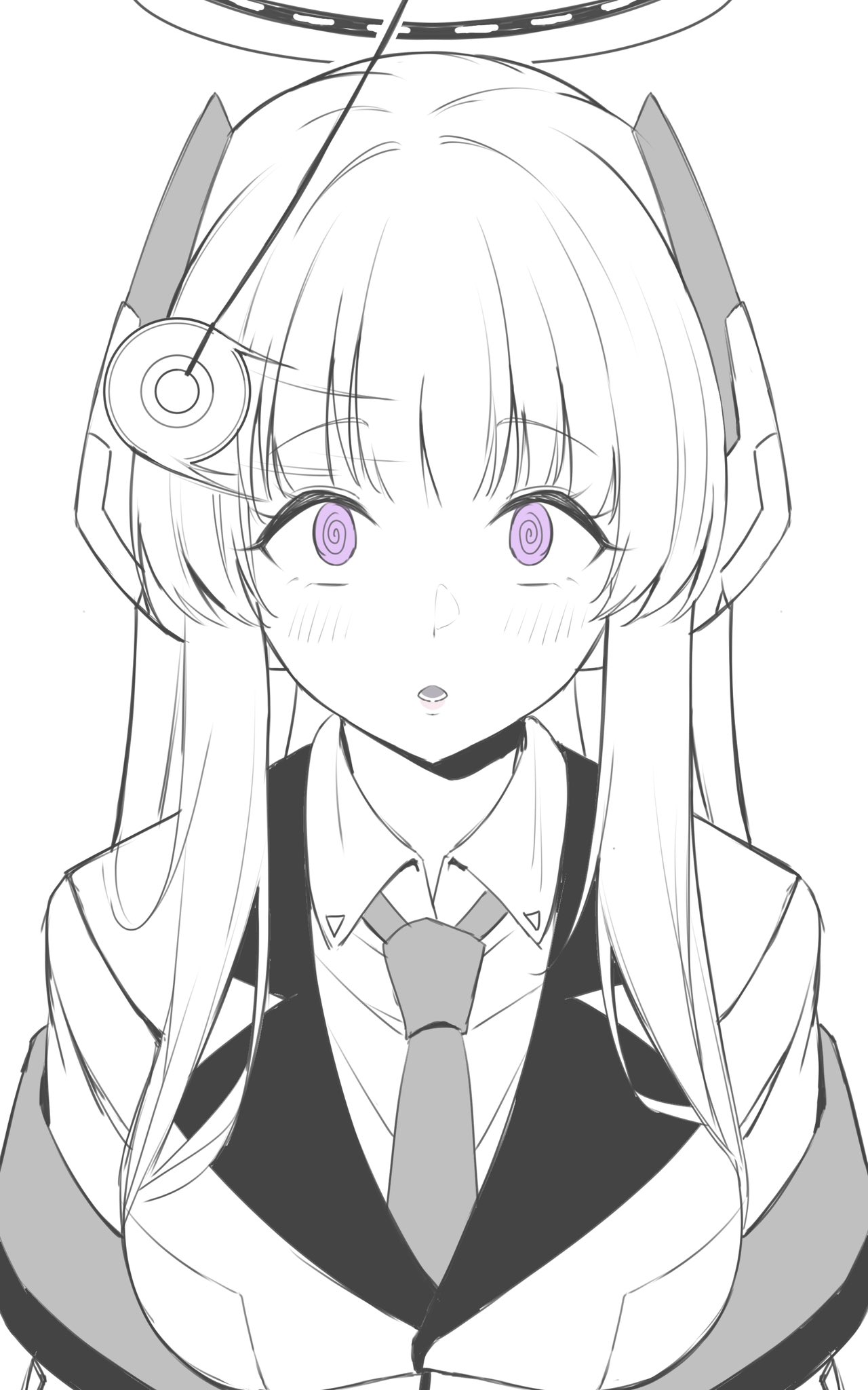 Safebooru - @ @ blue archive coin coin on string greyscale halo ...