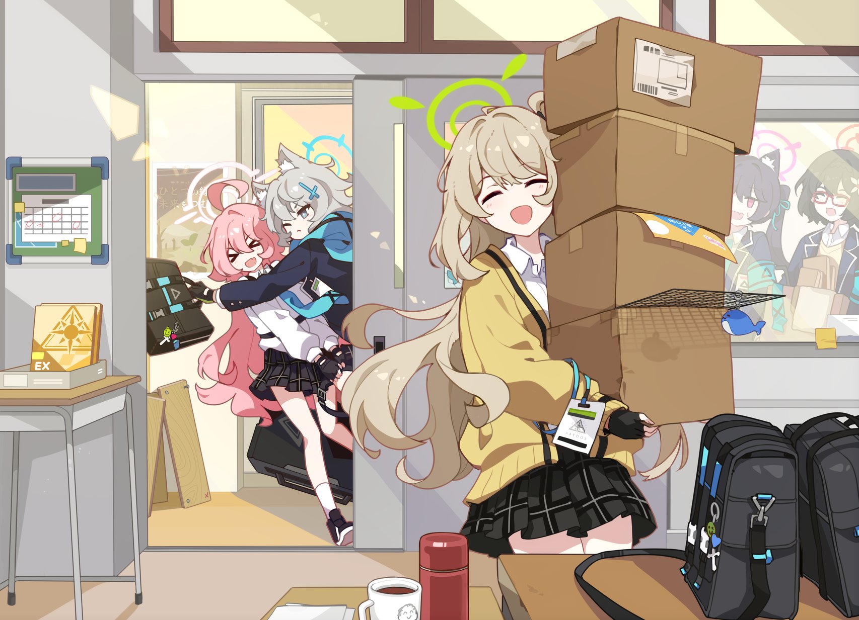 Safebooru - 5girls ahoge animal ear fluff animal ears armband ayane (blue archive) bad id bad ...