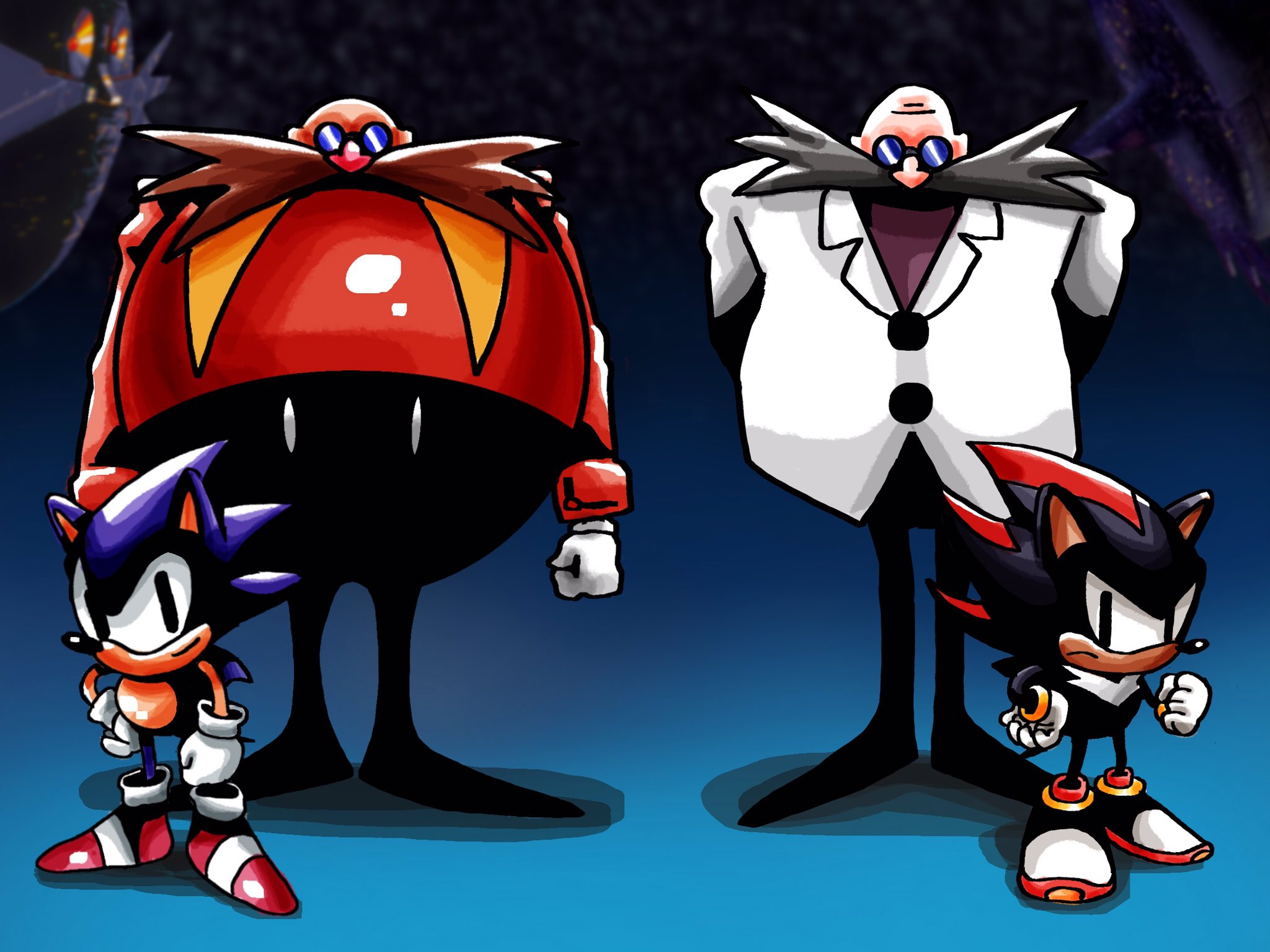 Safebooru - 4boys bald chaotix99x death egg dr. eggman facial hair full ...