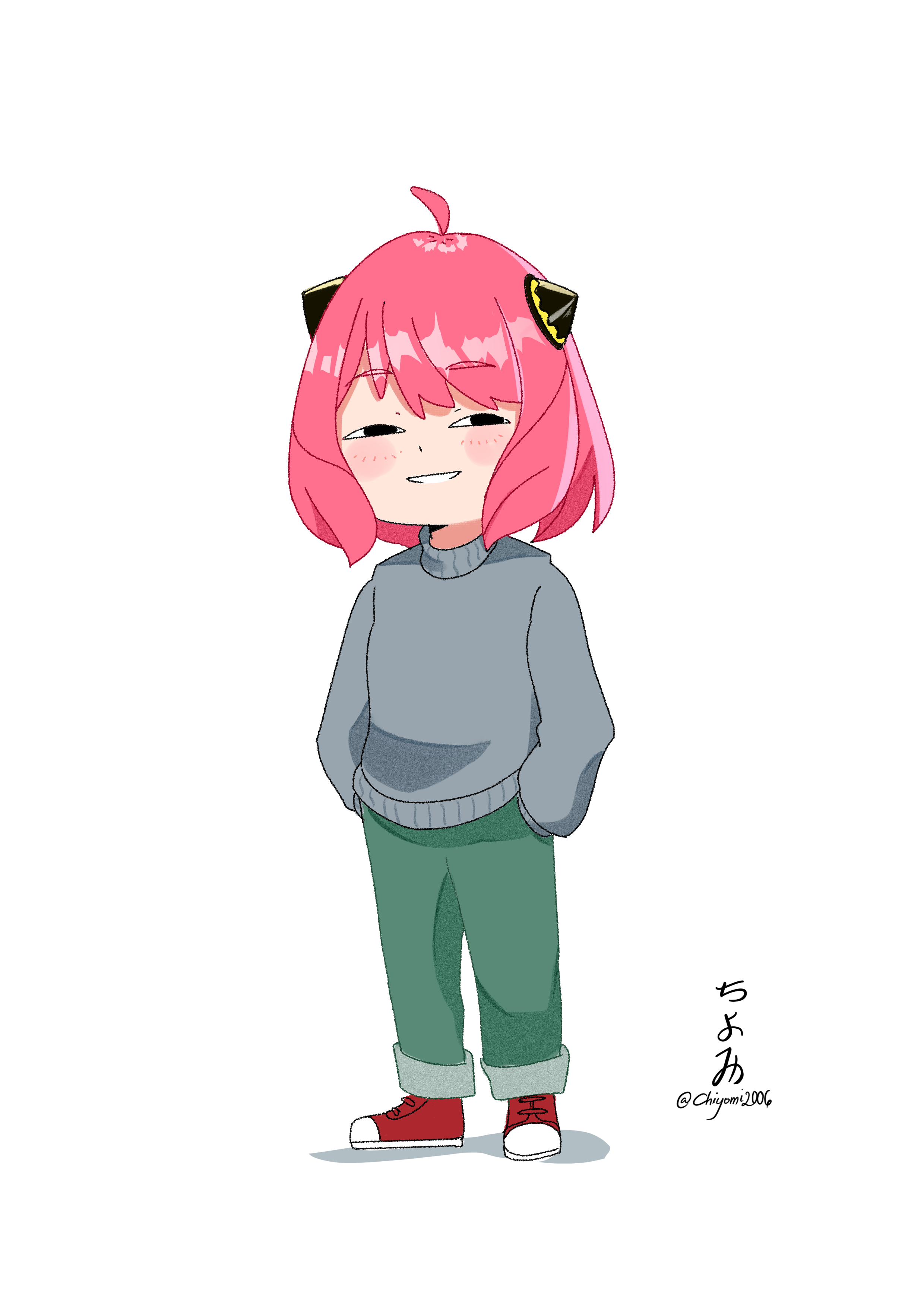 Safebooru - 1girl absurdres ahoge anya's heh face (meme) anya (spy x ...