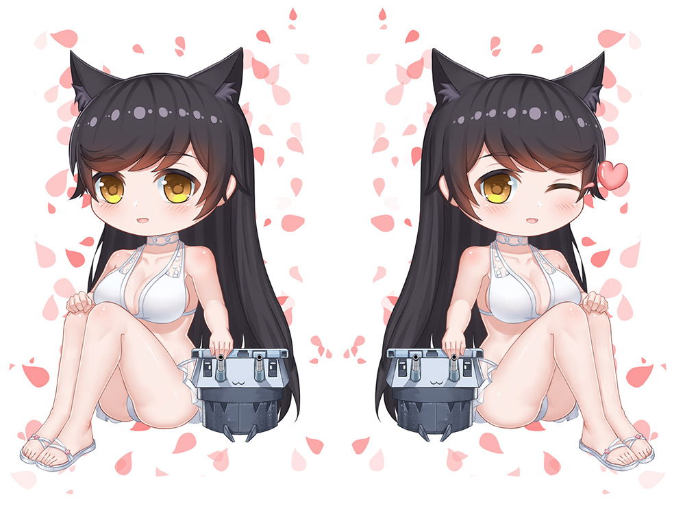 Safebooru - 1girl :d ;d animal ear fluff animal ears atago (azur lane) azur lane bangs bare arms ...