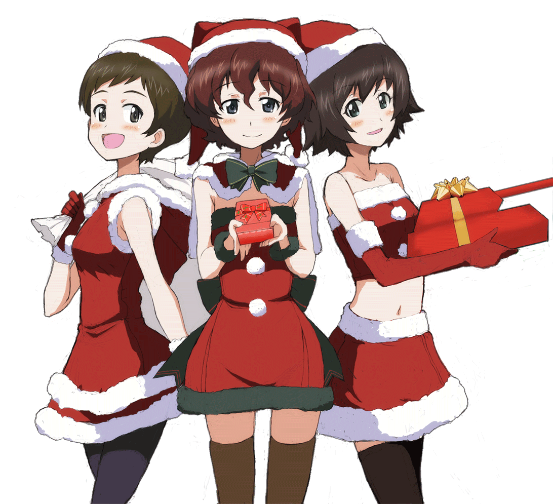 Safebooru - 3girls :d akaboshi koume bangs black legwear blue eyes bow bowtie brown hair brown ...