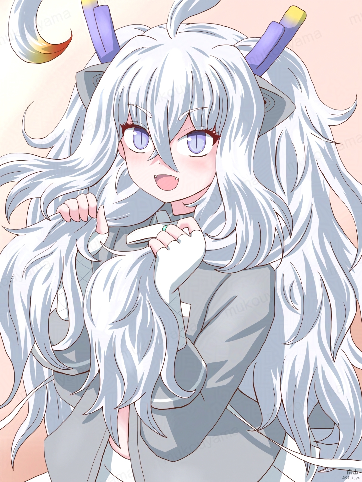 Safebooru - 1girl animal ears big hair blue background blush bow bowtie ...