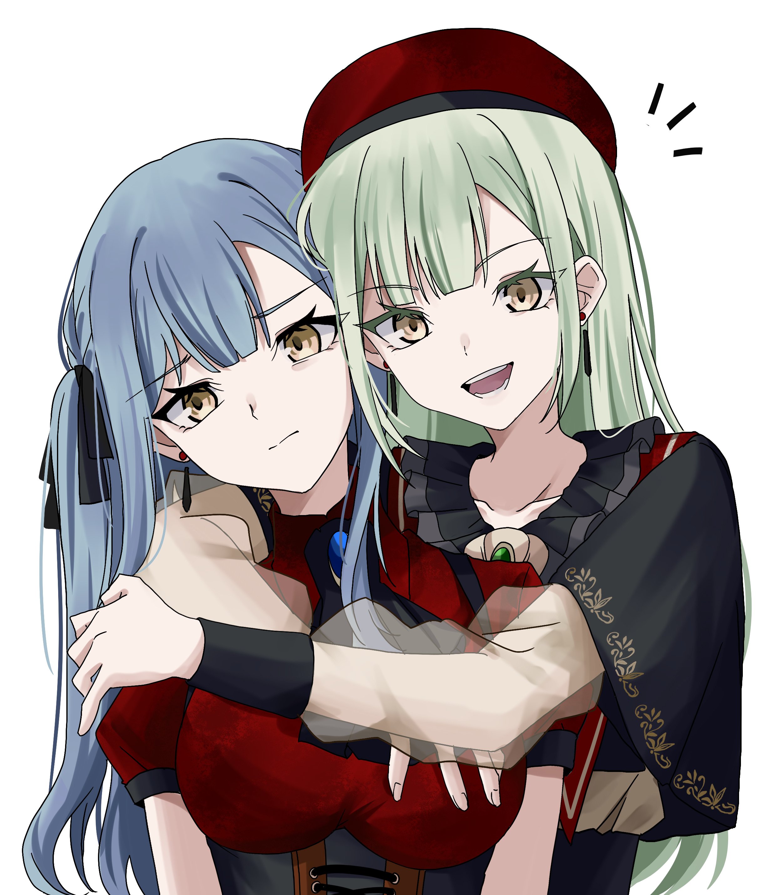 Safebooru - 2girls absurdres ascot bang dream! bang dream! it's mygo!!!!! beret black capelet ...