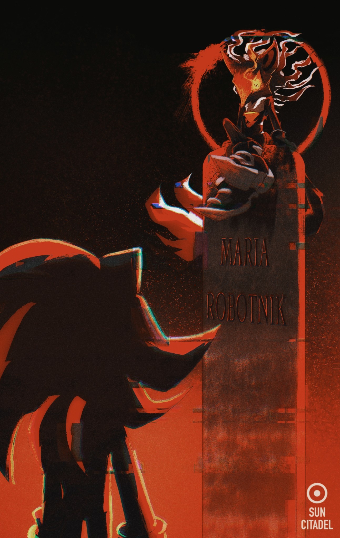 Safebooru - 2boys artist logo eclipse glitch glowing glowing eyes ...