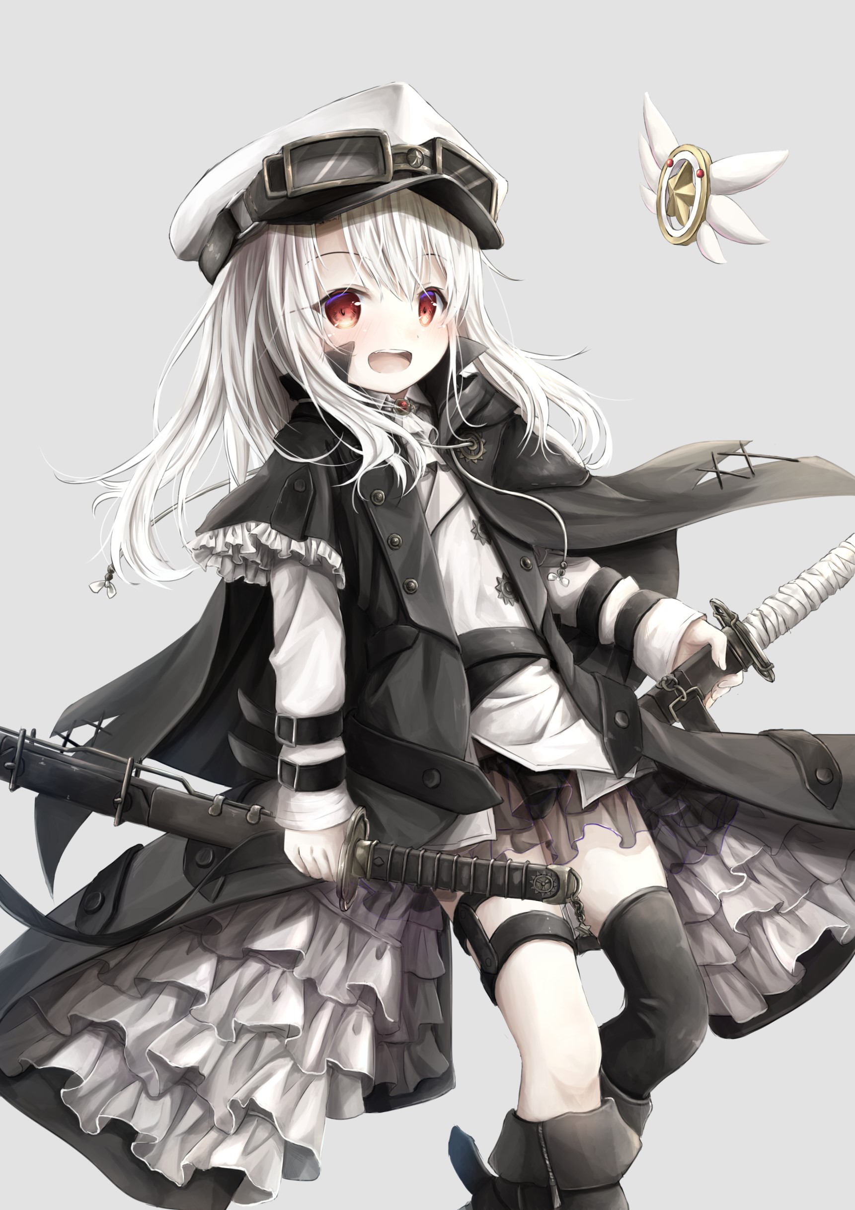 Safebooru - 1girl :d absurdres alternate costume ascot asymmetrical ...