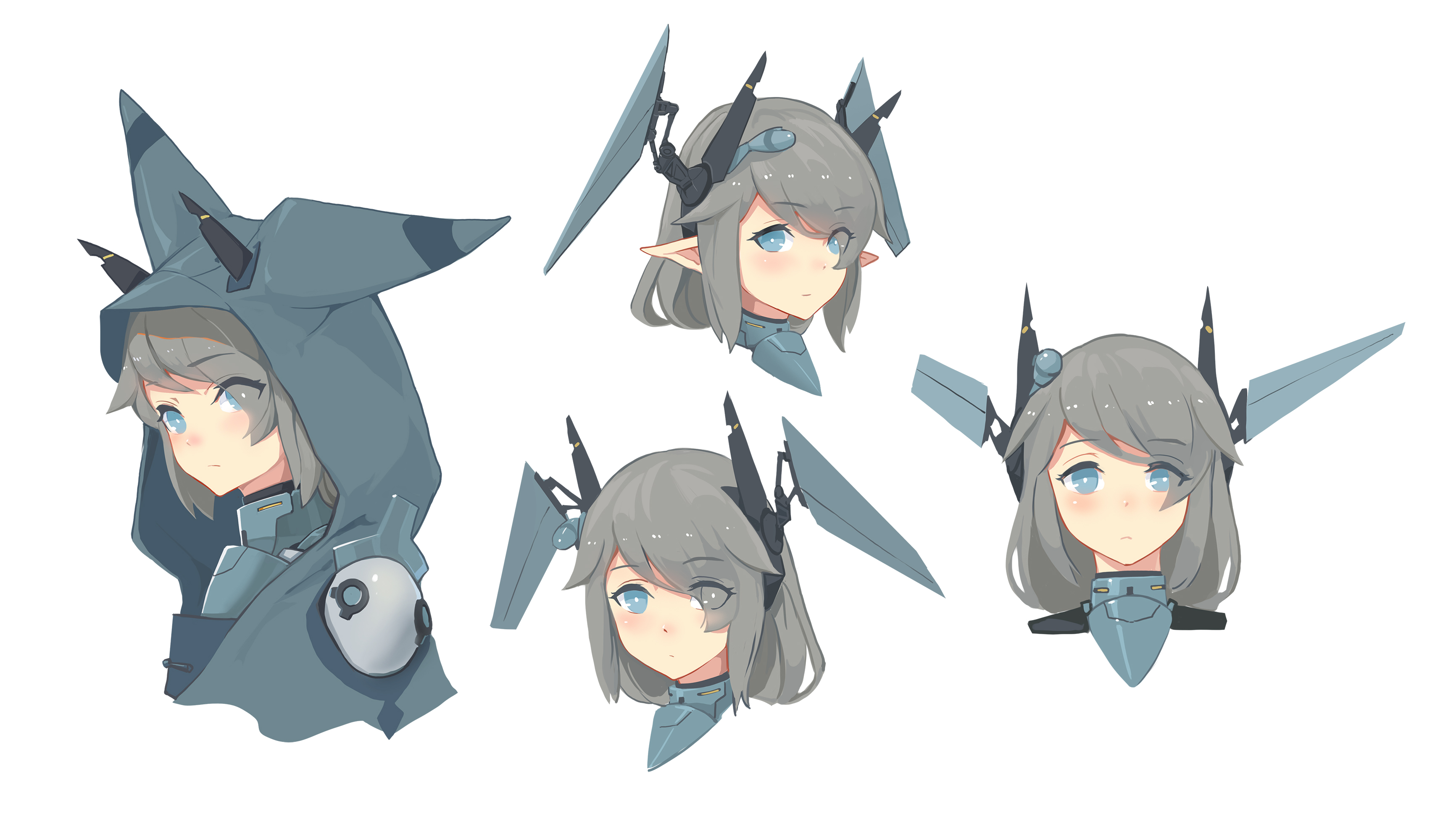 Safebooru - 1girl absurdres blue eyes bodysuit boots character sheet commentary request ...