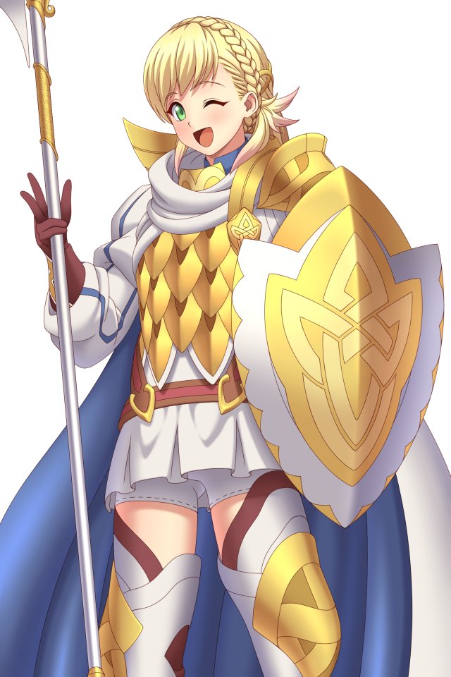 Safebooru - 1girl armor blonde hair braid cape cute fire emblem fire ...