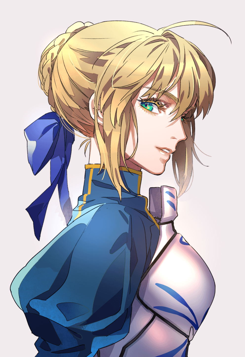Safebooru - 1girl ahoge armor armored dress artoria pendragon (all) blonde hair blue dress blue ...