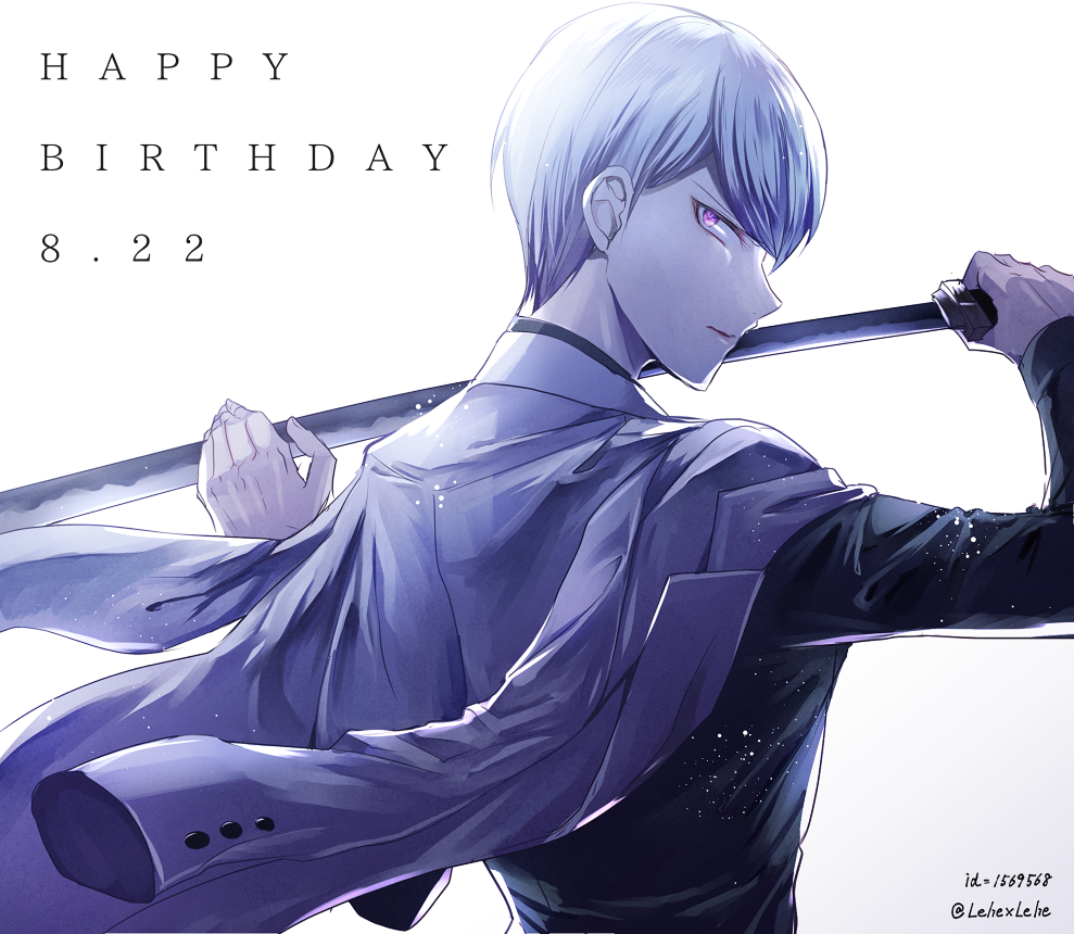 Safebooru - 1boy black shirt dangan ronpa dangan ronpa 3 dated grey jacket happy birthday ...