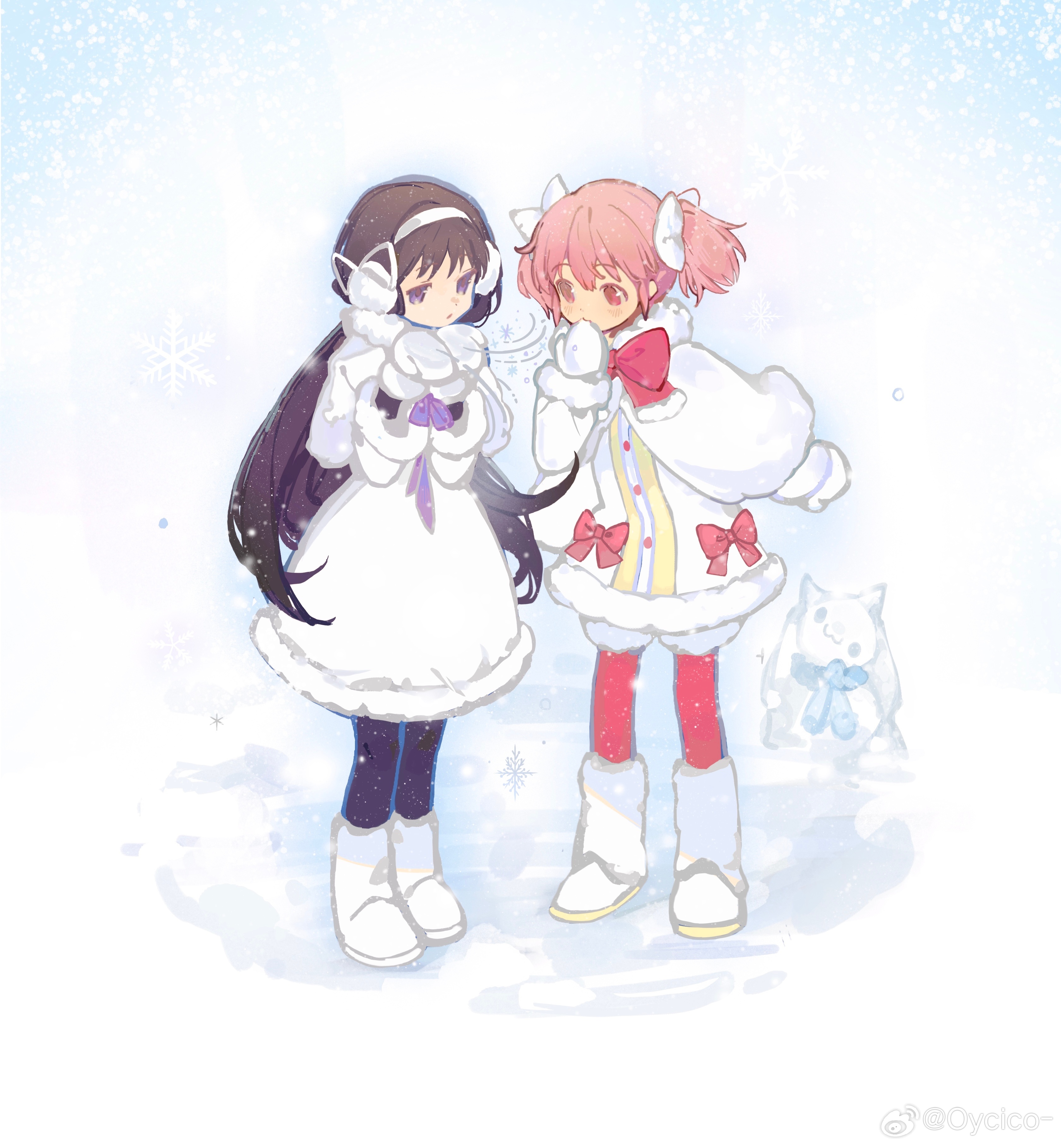 Safebooru - 2girls absurdres adapted costume akemi homura alternate costume black hair black ...