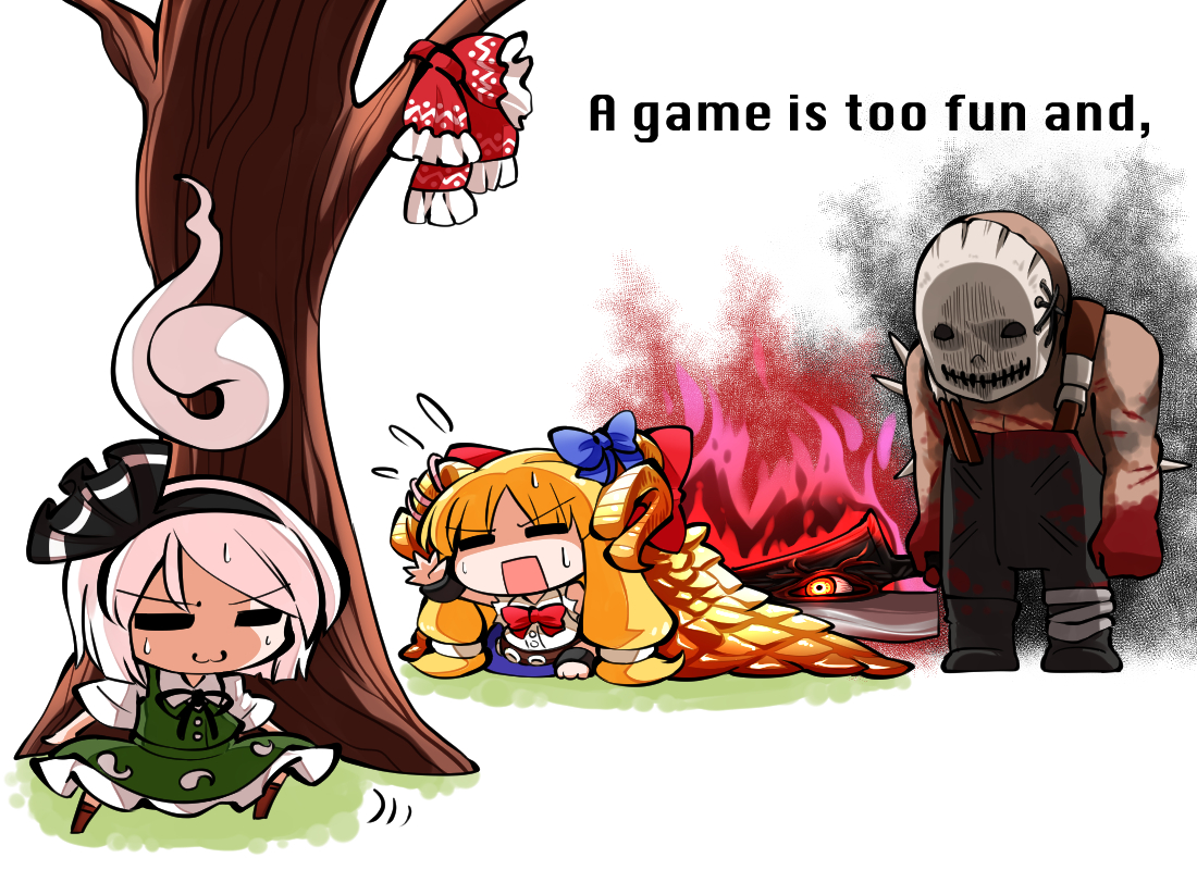 Safebooru - 1boy 2girls = = aura bald bangs blonde hair blood bloody ...