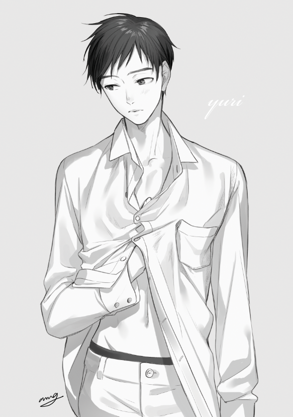 Safebooru - 1boy amg (nwmnmllf) artist name character name collared ...