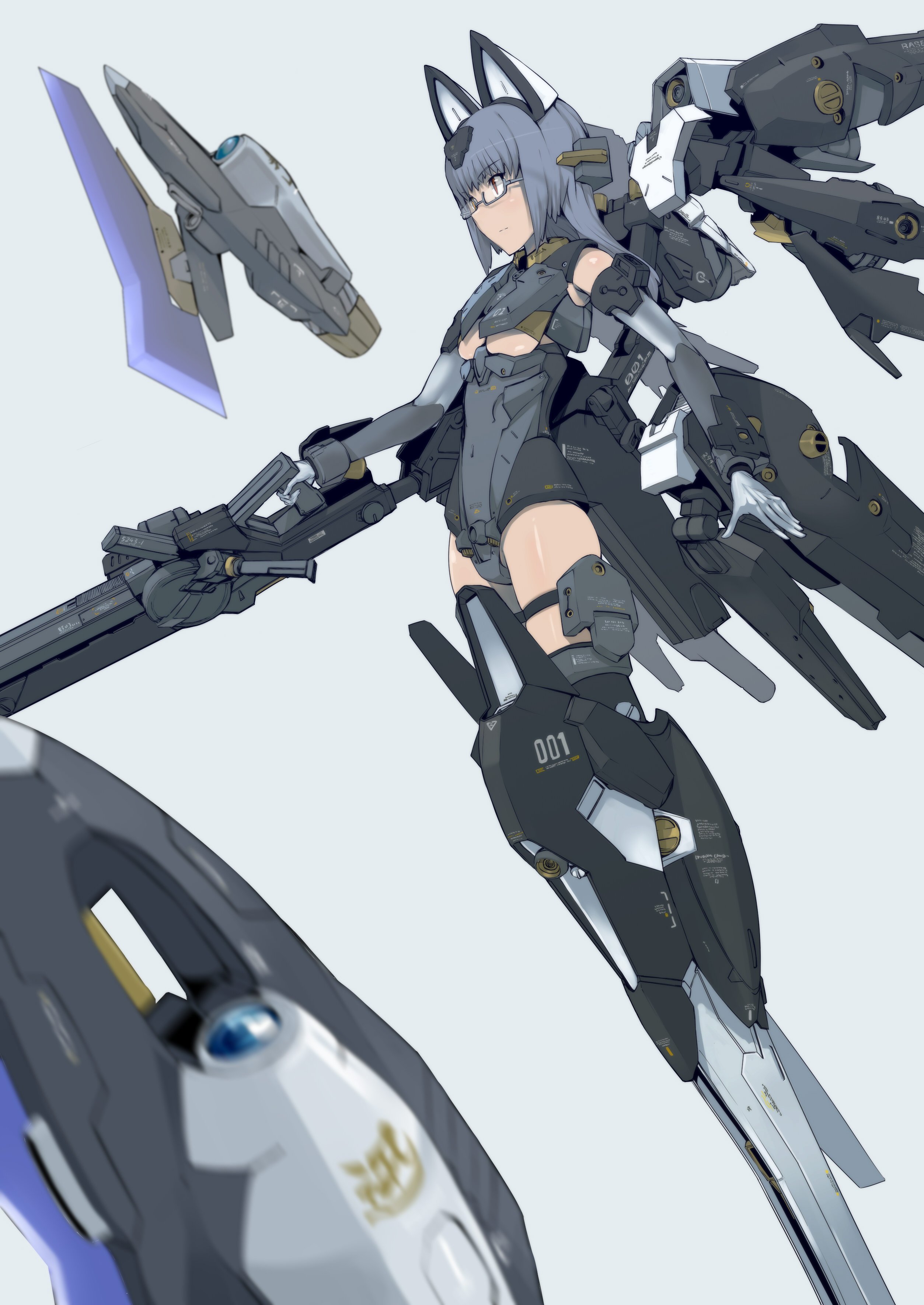 Safebooru - 1girl absurdres animal ears armor armored boots armored leotard bangs black leotard ...