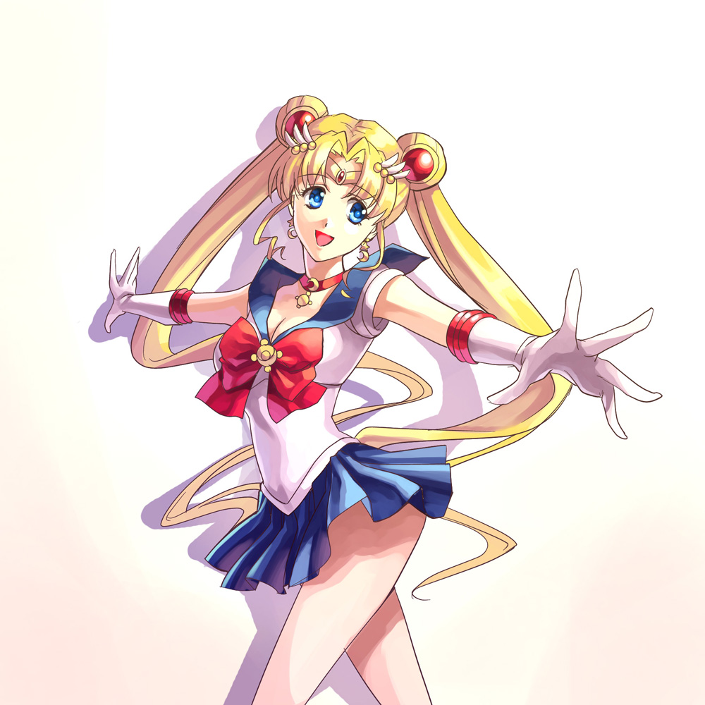Safebooru - 1girl :d bishoujo senshi sailor moon blonde hair blue eyes blue sailor collar blue ...