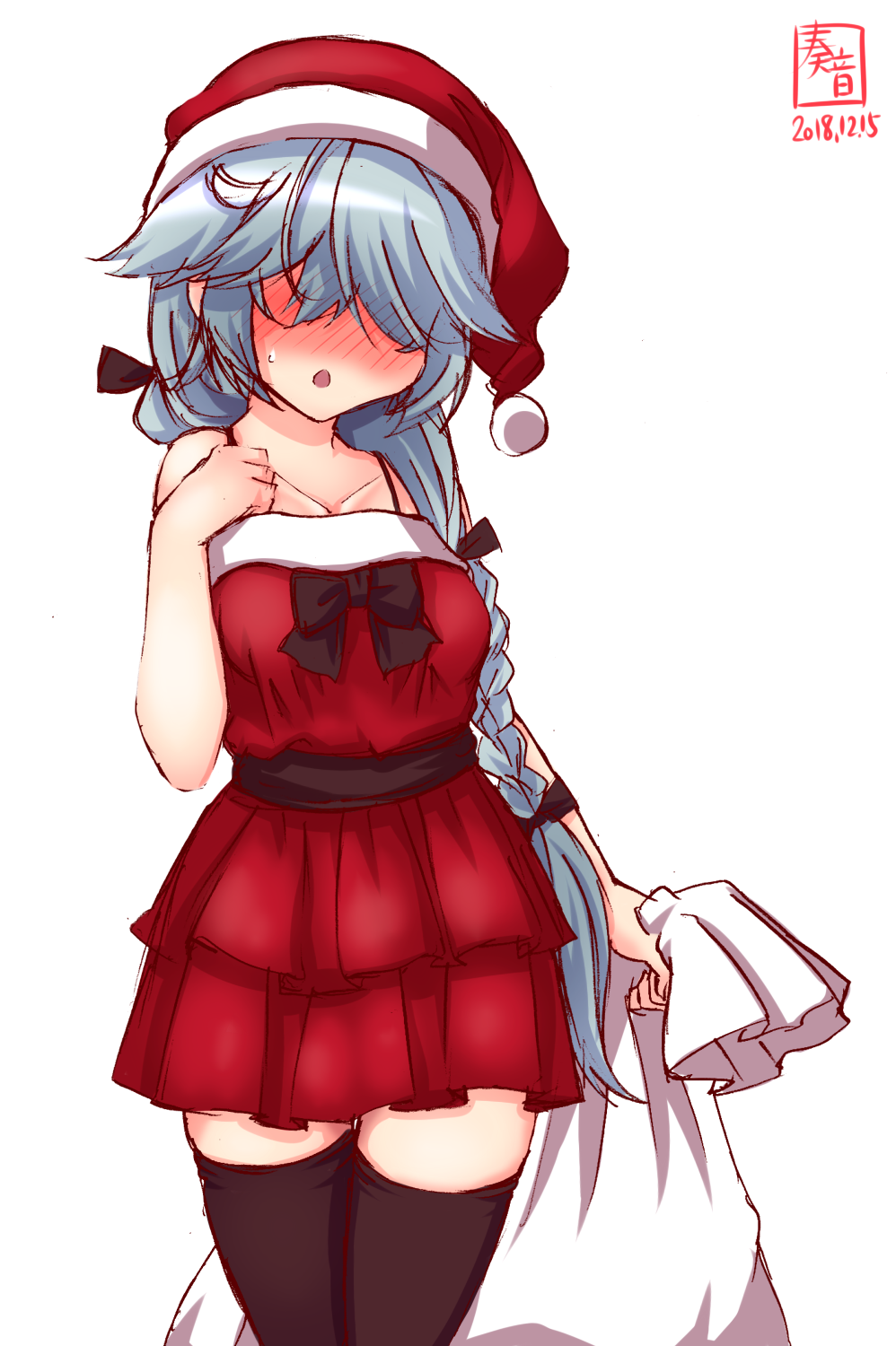 Safebooru - 1girl alternate costume alternate legwear artist logo bare shoulders black legwear ...