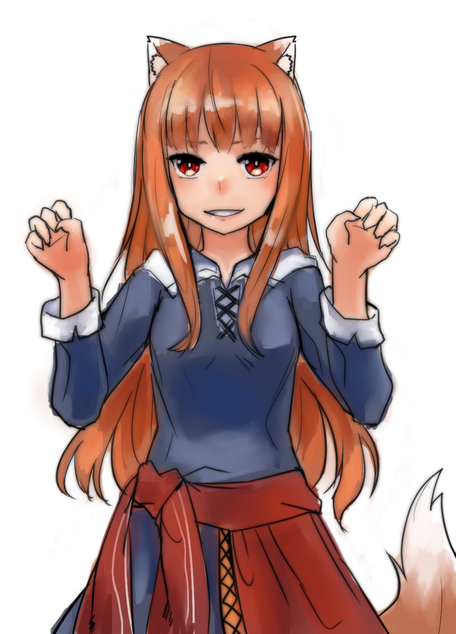 Safebooru - 1girl animal ears blue dress brown hair dress grin highres ...