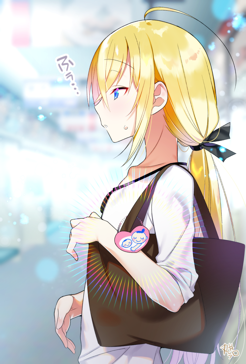 Safebooru - 1boy akemaru androgynous bishounen blonde hair blue eyes eyebrows visible through ...
